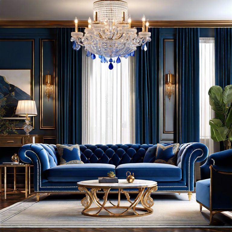 15 Blue Velvet Sofa Living Room Ideas for a Chic Interior